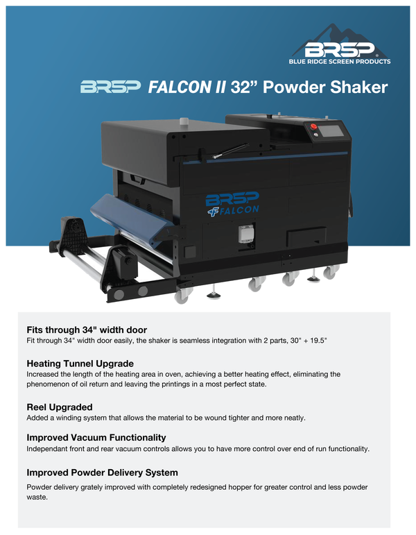 BRSP Falcon II 32" DTF Powder Shaker – blue-ridge-screen-products