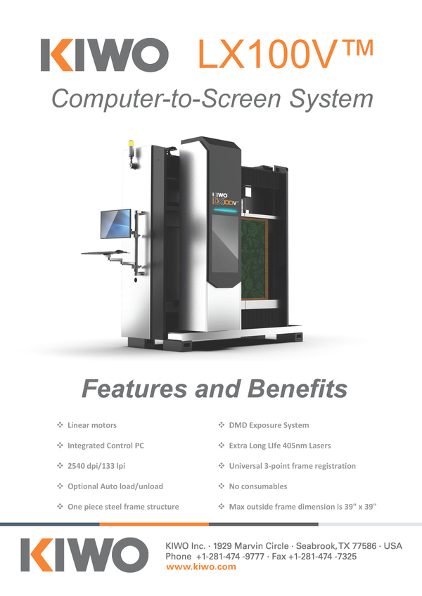 KIWO LX100V UV Laser Computer to Screen – blue-ridge-screen-products